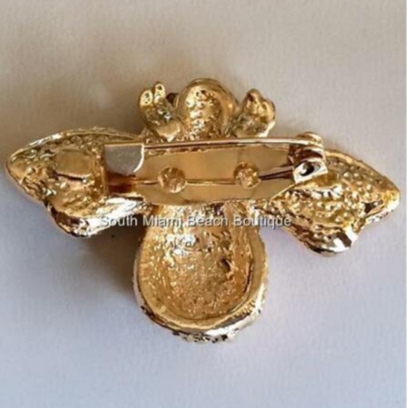 Jewelry | Gold Bumble Bee Pin Brooch Crystal Insect Bug | Poshmark